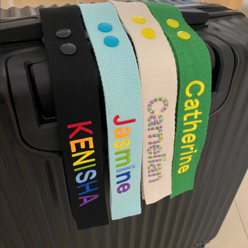 Customize embroidery luggage tag handmade canvas embroidery travel bag ...