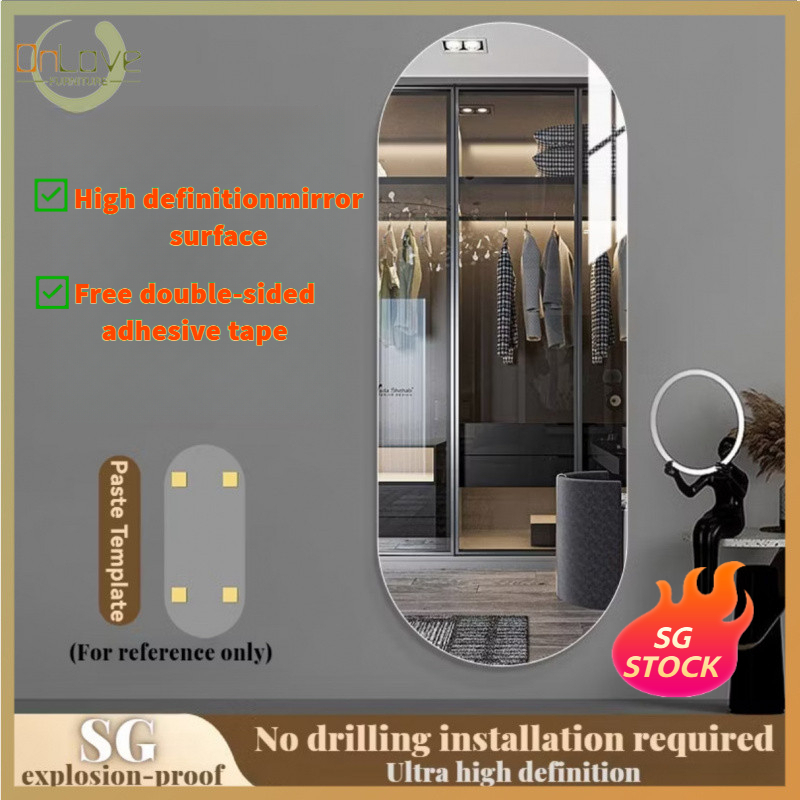 🔥（SG STOCK）Acrylic soft mirror wall mounted self-adhesive internet ...