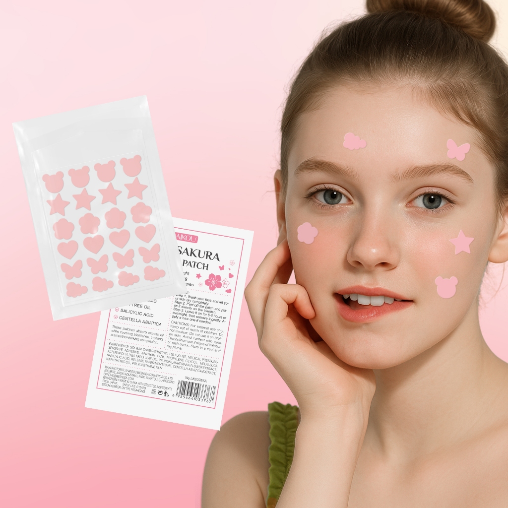 LAIKOU JAPAN SAKURA PIMPLE PATCH 24 PATCHES For All Skin Types Absorb ...