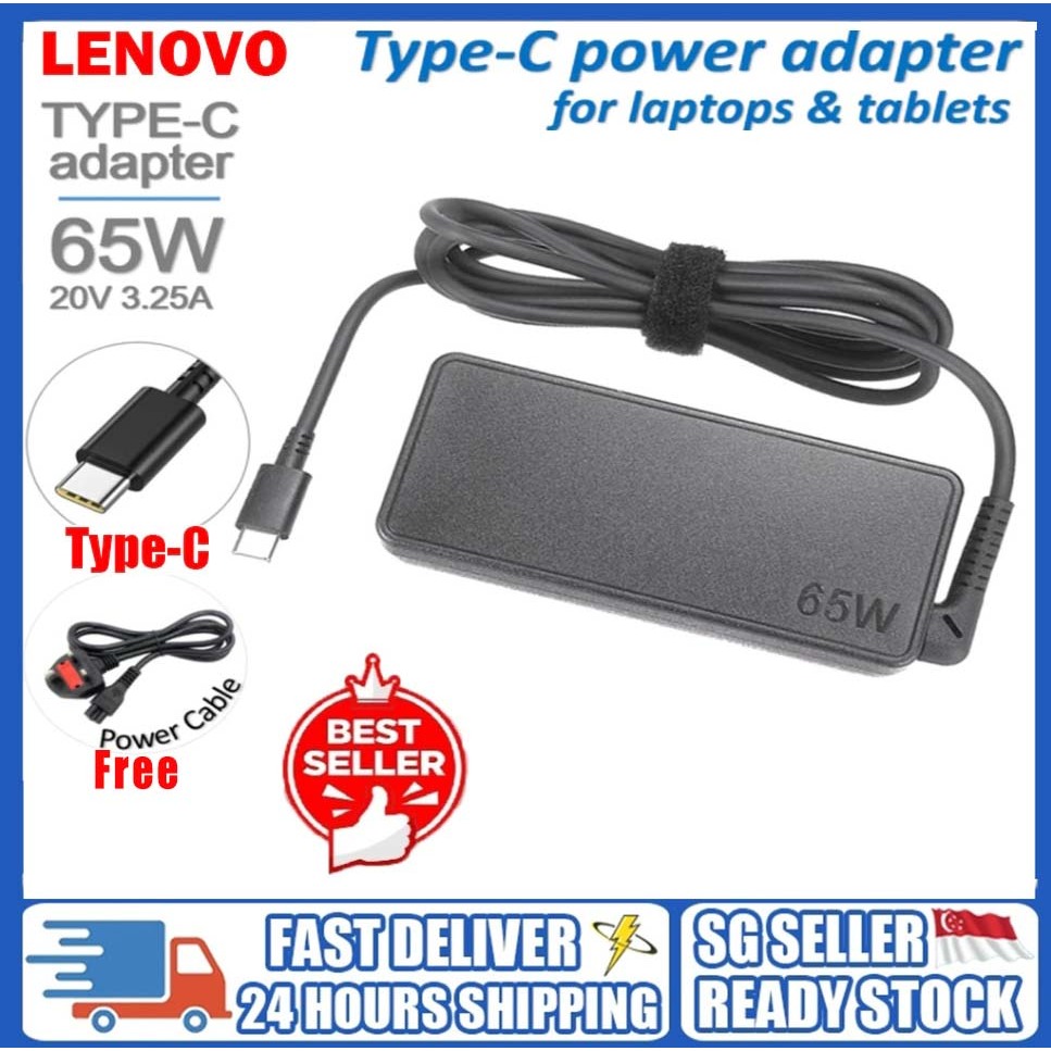 [SG Seller]65W Lenovo ThinkPad X380 L390 E480 E490 E495 E590 Type-C USB ...