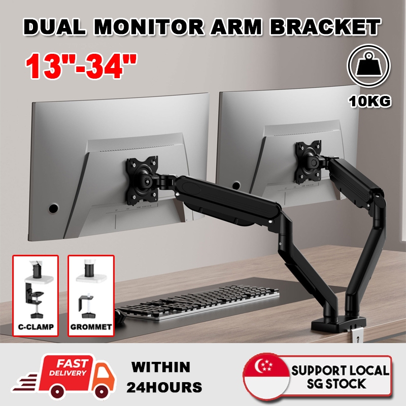 [1-2 Day Delivery]Single Monitor Mount Pneumatic Spring Arm Clamp-on ...