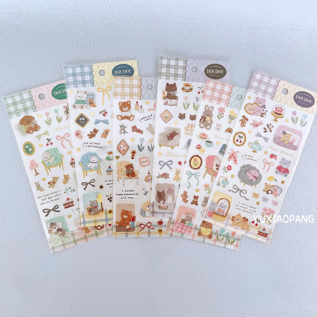 Japanese mindwave Series DOUDOU Animal Doll Theme Cute Watercolor Hand ...