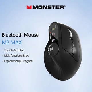 Monster M2 MAX Mouse Bluetooth Wireless Non Slip Ergonomic Design Light ...