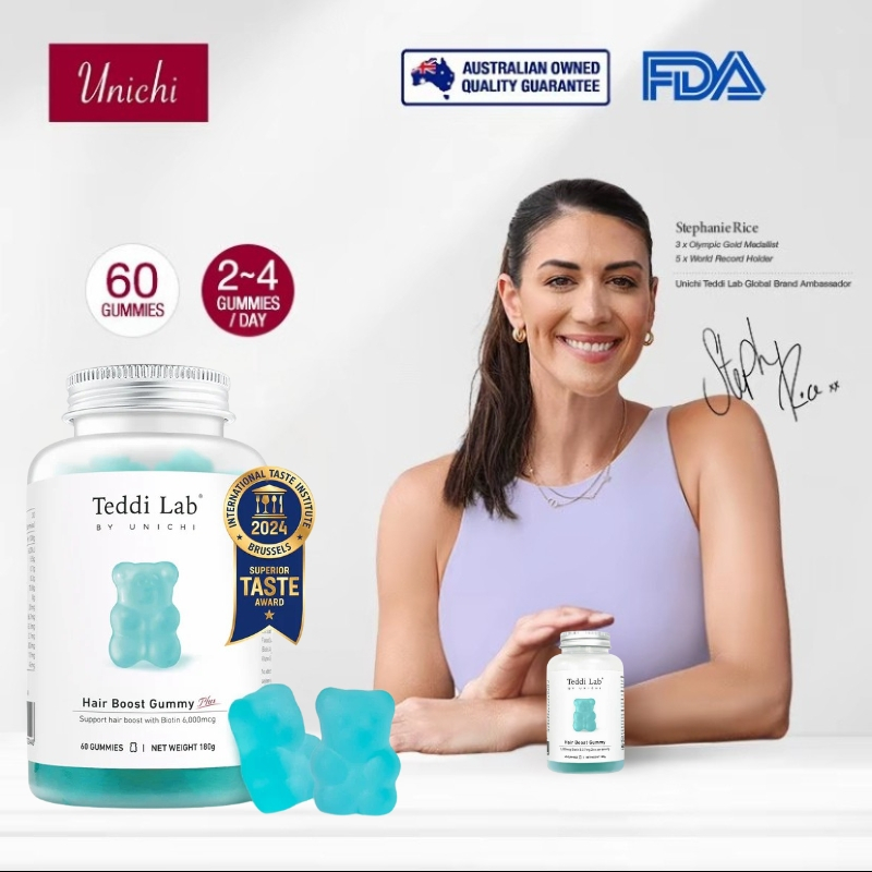 Teddi Lab Unichi Hair Boost Gummy (60 Gummies) Great tasting hair care ...