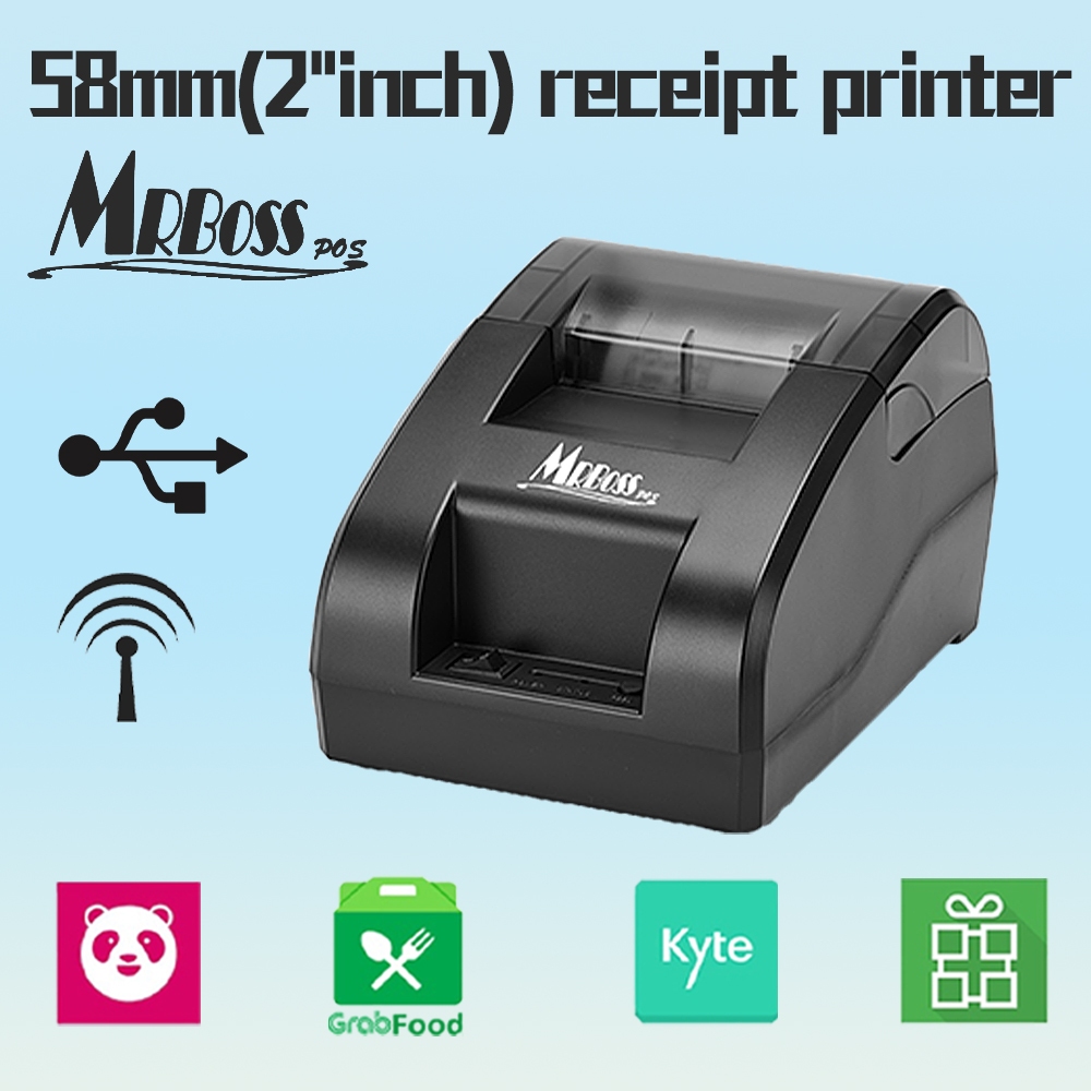 2''58mm Thermal Receipt Printer USB Bluetooth POS Cash Till Register ...