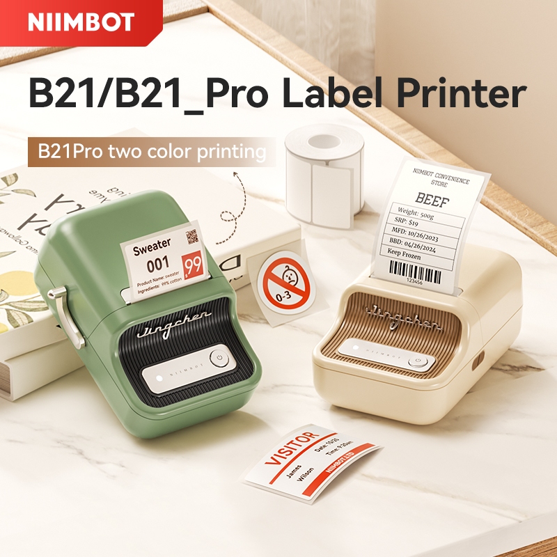 Niimbot B21/B21Pro Label Printer, Wireless Bluetooth Thermal Printer ...