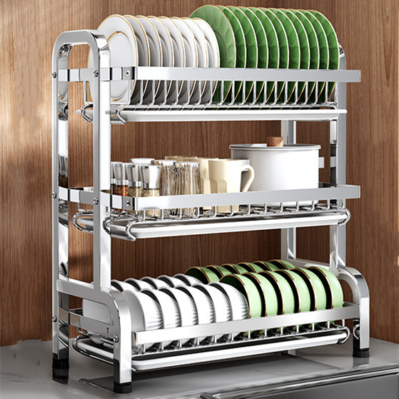 3-Tier Dish drainer rack Kitchen Drying Dish rack Drain Rack Dish ...