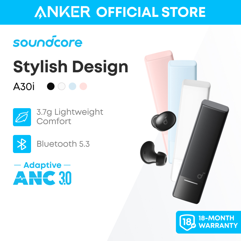 Soundcore A30i by Anker, Noise Cancelling Earbuds, Lipstick-Shaped ...