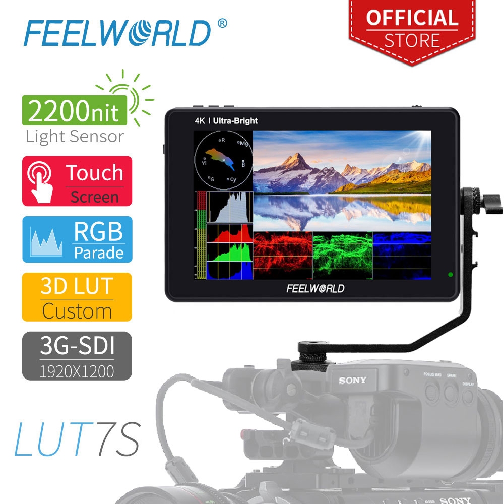 FEELWORLD LUT7S 7 Inch 2200nit Ultra Bright SDI Touch Screen DSLR ...