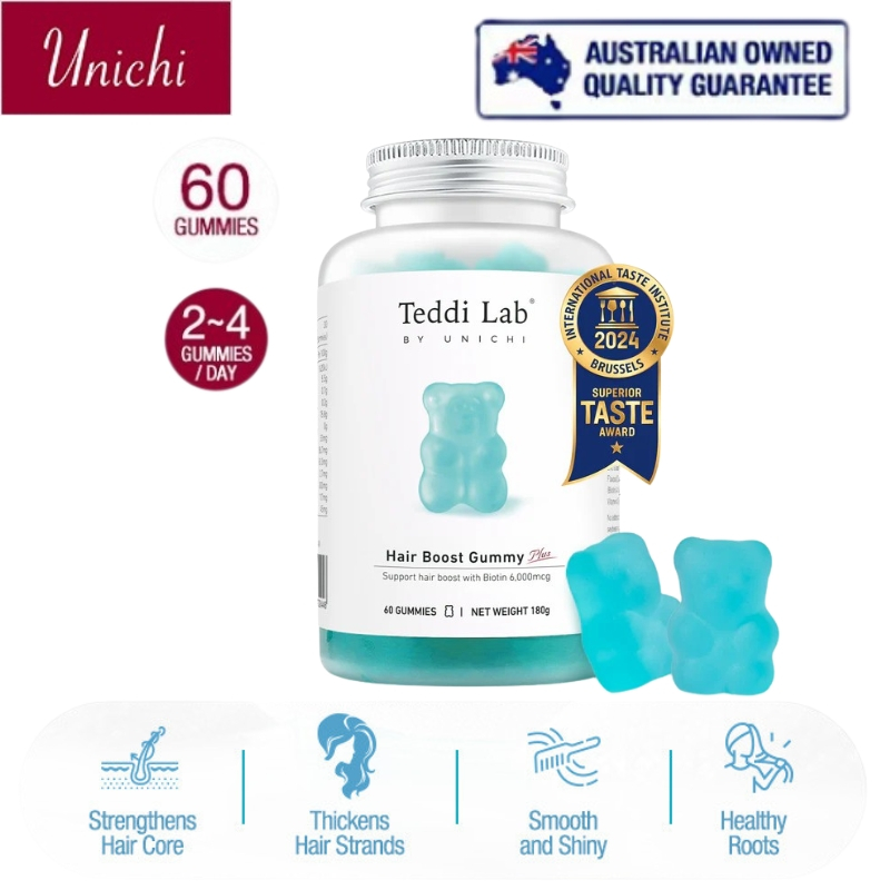 Unichi Hair Boost Teddi Lab Gummy (60 Gummies)Hair Boost，Anti-hair ...