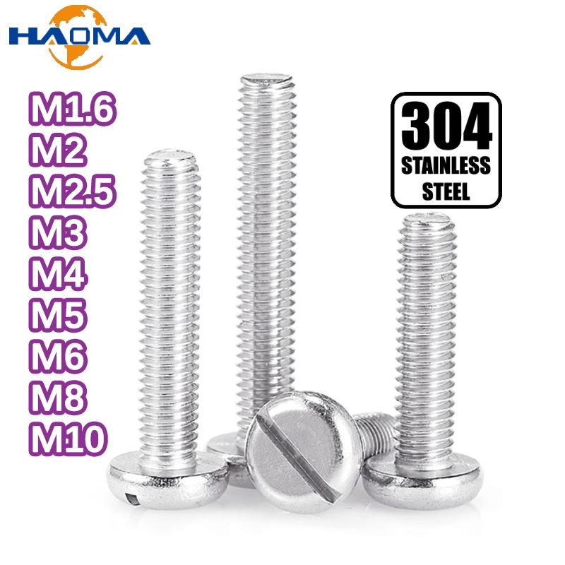 304 Stainless Steel Slotted Round Head Slot Column Round Head Screw Bolt M1.6 M2 M2.5 M3 M4 M5 ...