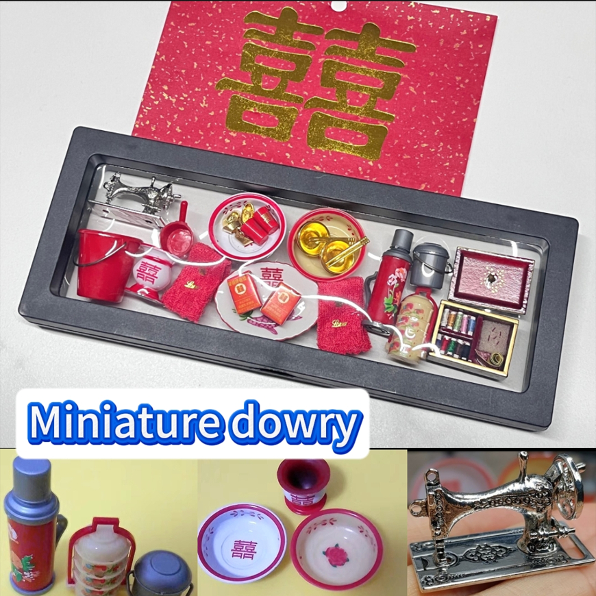 Chinese wedding descendant pail miniature Guo Da Li set miniature ...