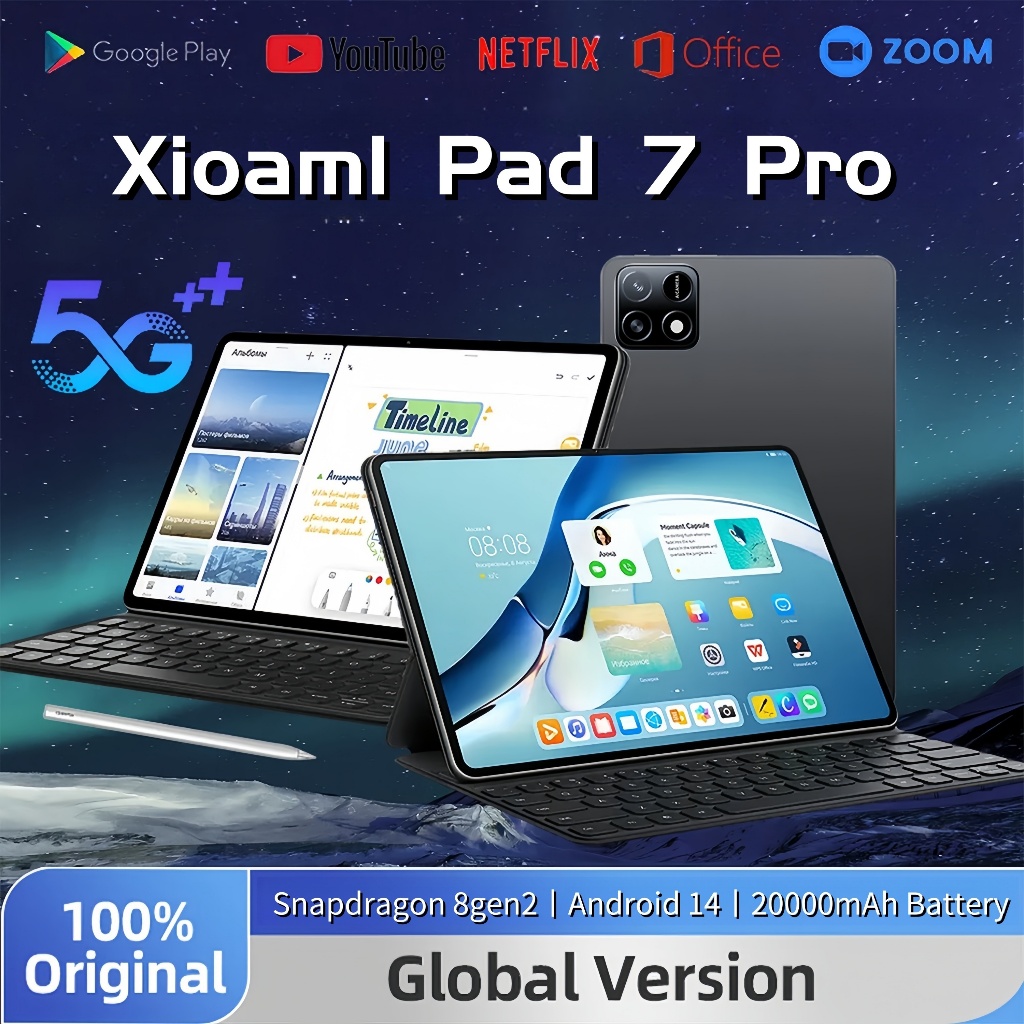 2025 New Product Global Version PAD 7 Pro Android 14 Tablet 16GB+1TB ...