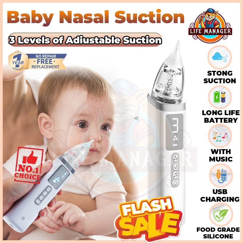 SG【Fast Delivery】Baby Nasal Aspirator Nose Cleaner USB Rechargeable ...