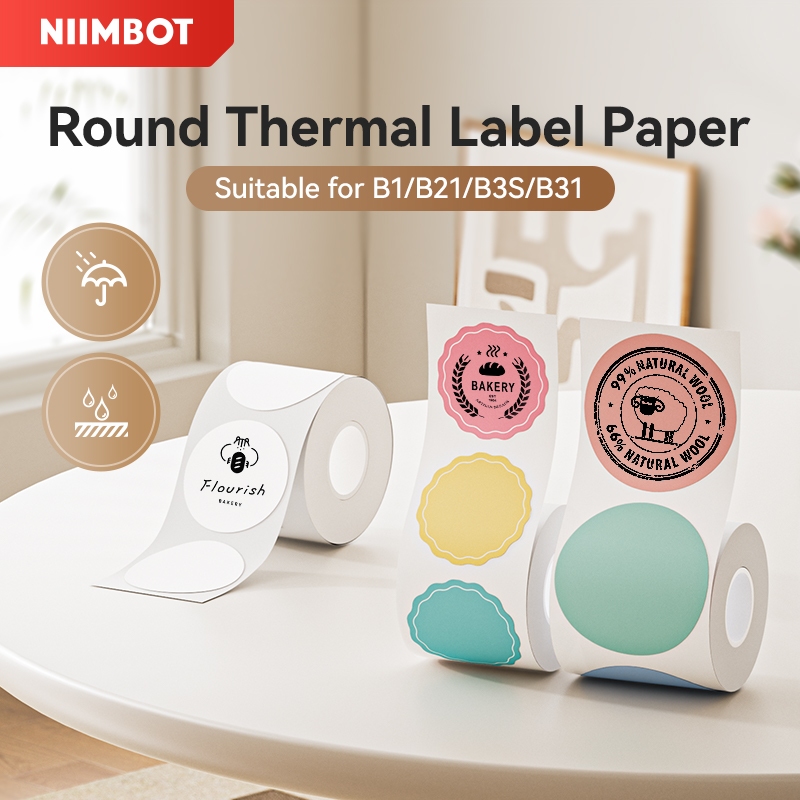 NIIMBOT B21/B1/B3S Round Label Paper Thermal Sticker For B21/B3S ...