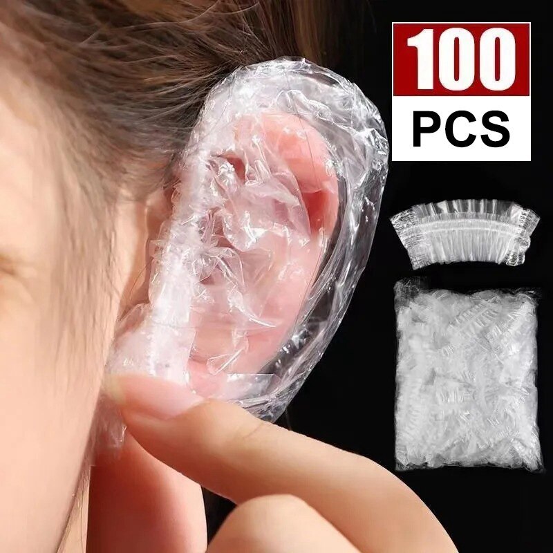 100PCS/50pair Disposable Waterproof Ear Cover Hairdressing Earmuffs ...