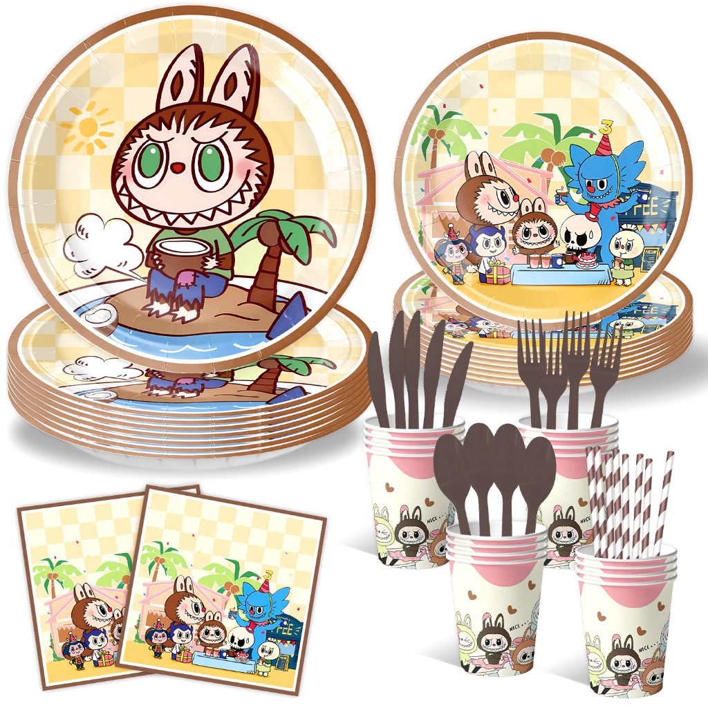Labubu themed party decorations, Labubu cute cartoon birthday party ...