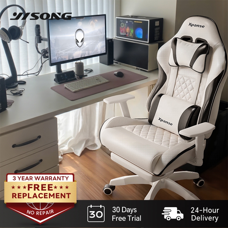 YISONG Xluster Stain-Resistant Leather Gaming Office Ergonomic Study ...