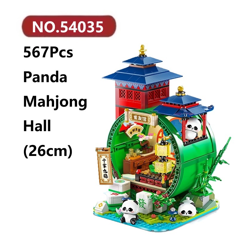 Panda Bamboo House Building Blocks 567 Pcs Kalos Architecture Bricks ...
