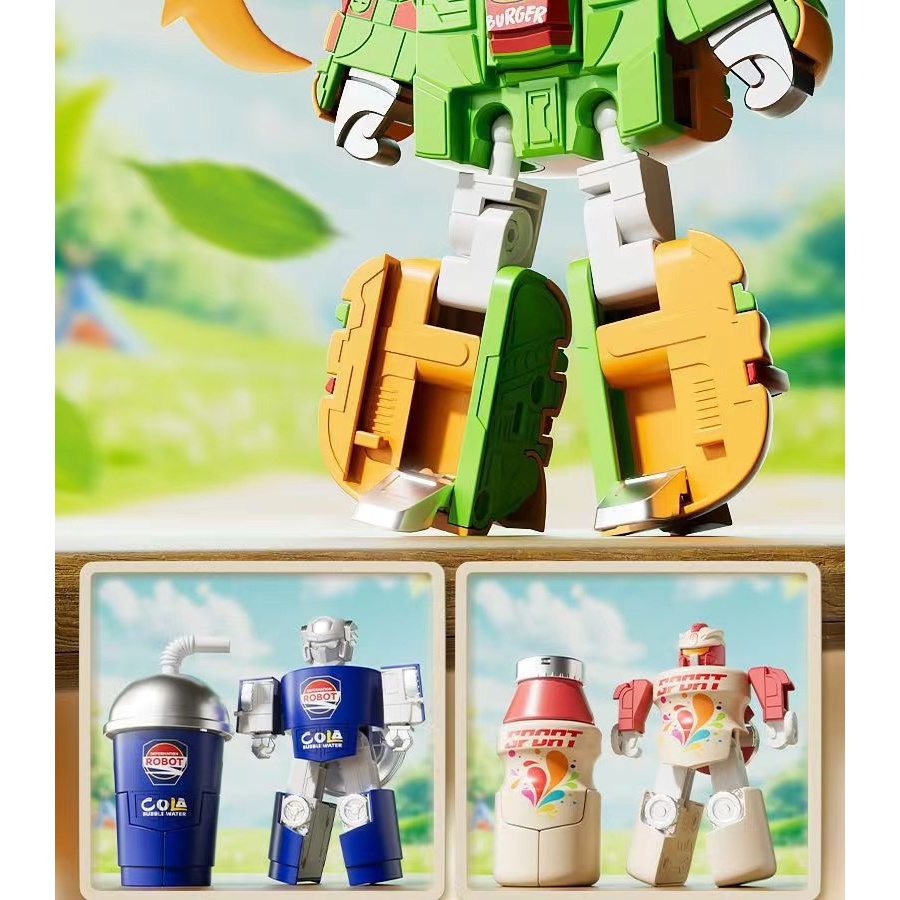 Children's dual form transformation robot, simulating food ice cream ...