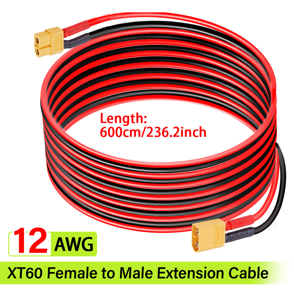 12AWG XT60 Silicone Wire Male Female Conversion Plug Connection Cable ...