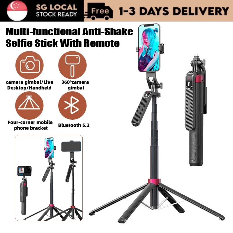 【SG】P185 P195 1.8M Handheld Selfie Stick With Bluetooth Remote Foldable ...