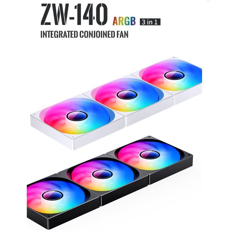 JONSBO ZW-140 140mm case fan building block PWM ARGB forward reverse ...