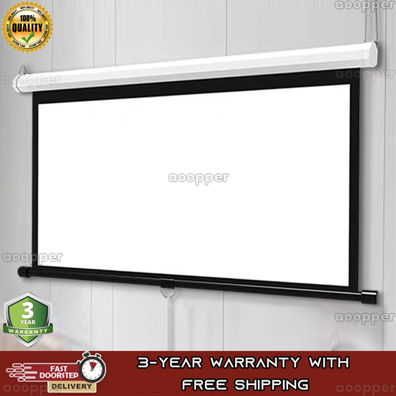 (JIJI.SG) Hand-Pull Projection Screen Hd Screen Canvas 16:9 Projector ...