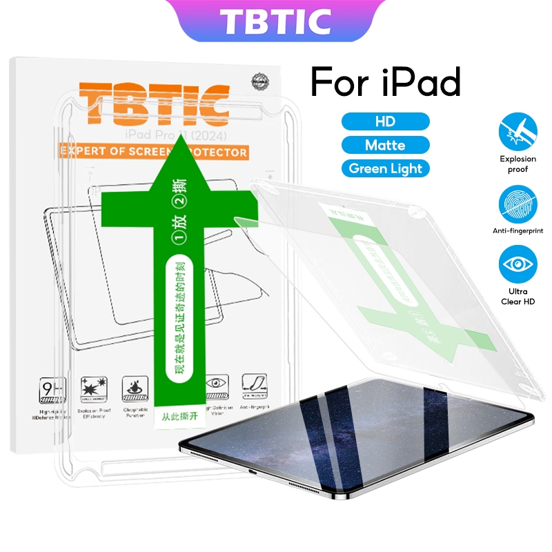 TBTIC Easy Installation Tempered Glass For iPad Air 10.9 5th 4th Pro 11 ...