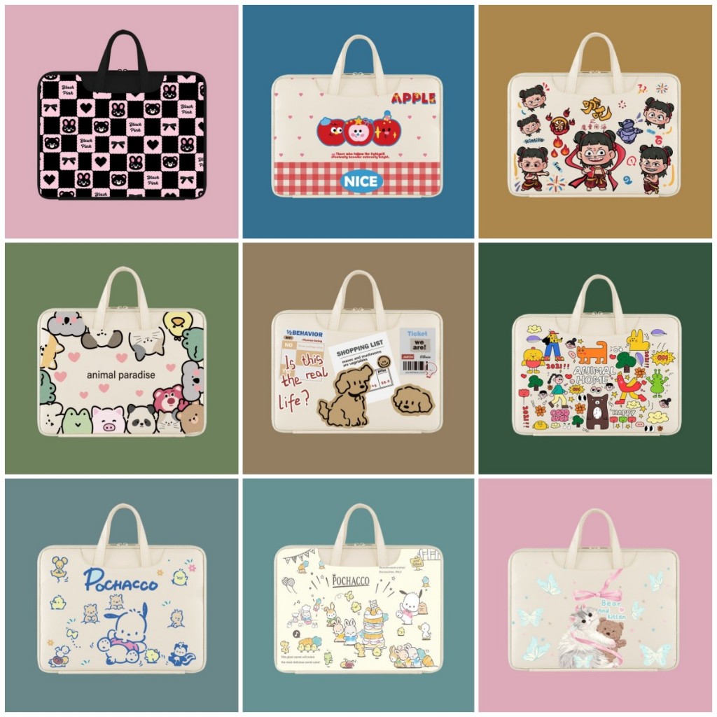 Laptop Bag Cartoon Pu Leather Multi-Style Waterproof Shockproof Liner ...