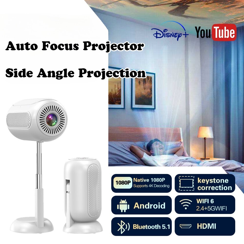 Mini Projector Auto Focus 4K Ultra HD Portable Ceiling Projector ...