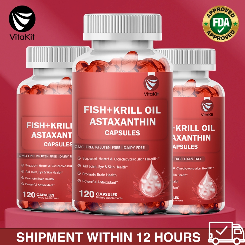 VitaKit Astaxanthin capsules+fish oil+krill oil, astaxanthin fish oil ...