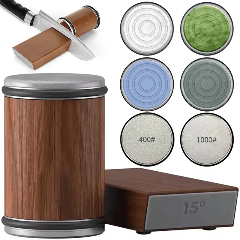 Rolling Knife Sharpener Magnetic Knife Holder Sharpening Stone Kit With ...