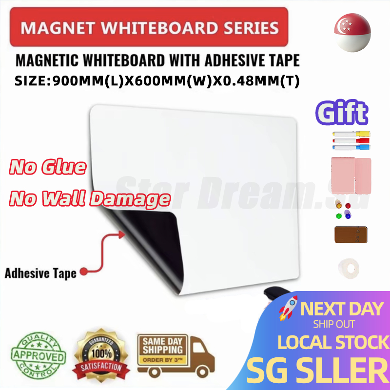 🇸🇬【READY STOCK】Removable Magnetic WhiteBoard Wall Stickers Office ...