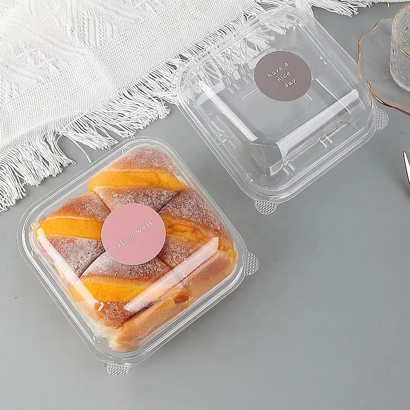 PET Plastic Food Container Bread Biscuit Packaging Box Transparent ...