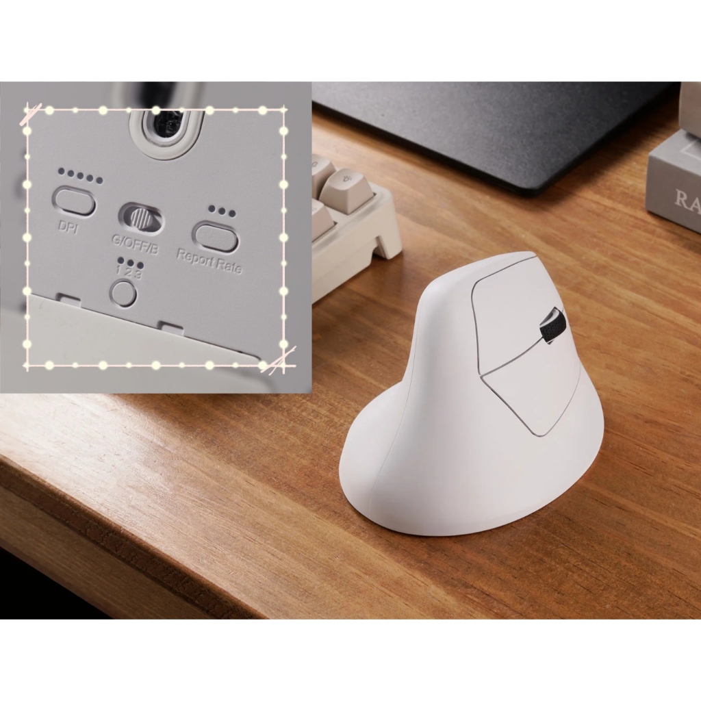 Keychron M5 Ergonomic Wireless Vertical Mouse: Tri-Mode Connectivity（2 ...