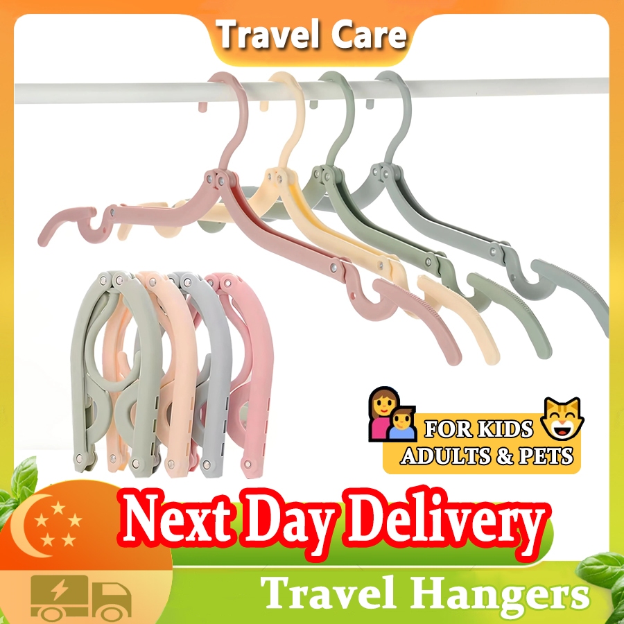 [SG Local Stock]Travel Hanger Foldable Clothes Hanger Set With Clip ...