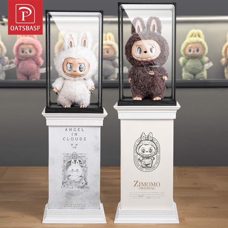 OATSBASF Labubu Acrylic Display Box POP MART Zimomo Roman Column Base ...