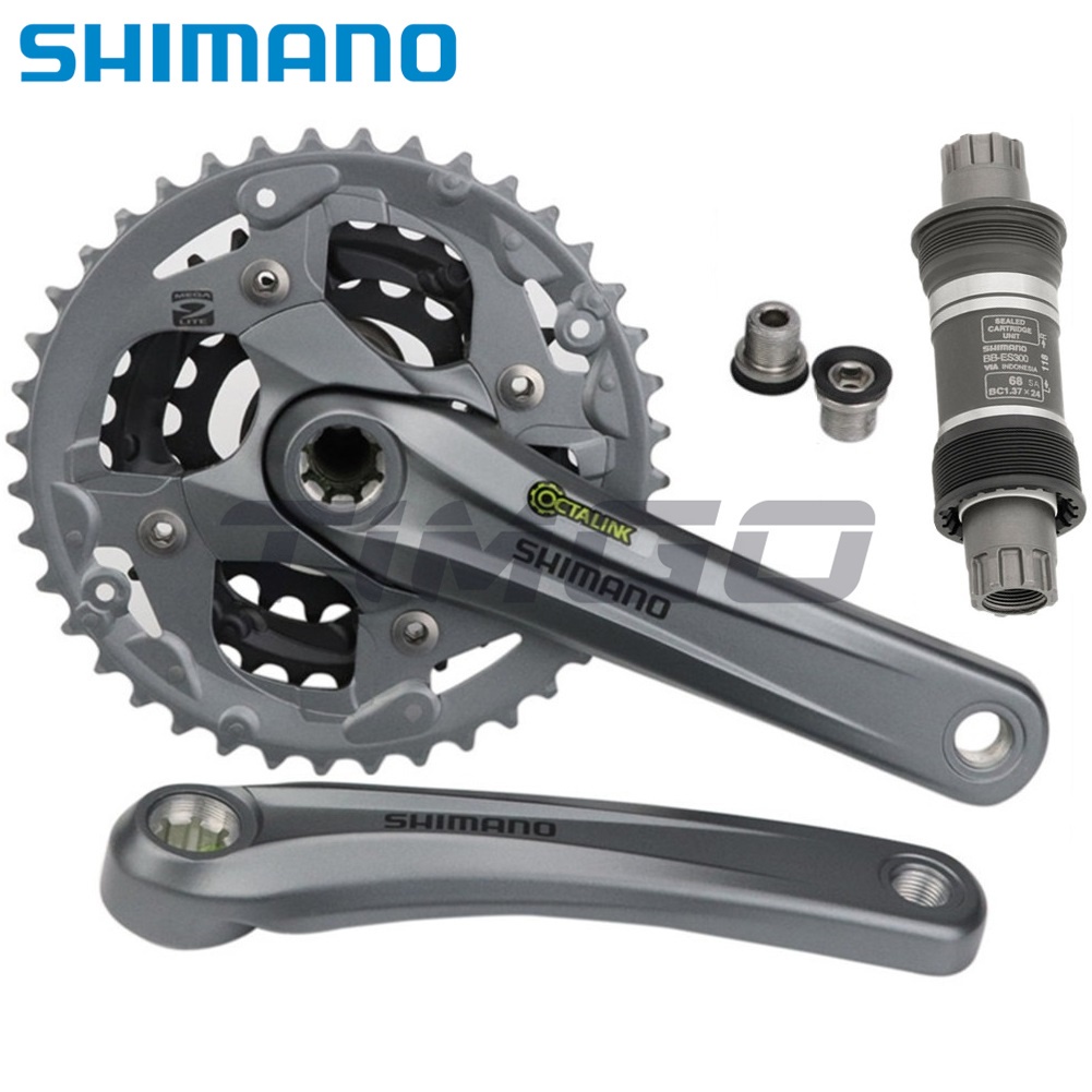 Shimano MTB Mountain Bike Alivio FC-M4000 3x9 Speed Triple Octalink Crankset 40/30/22T 175mm BB ...