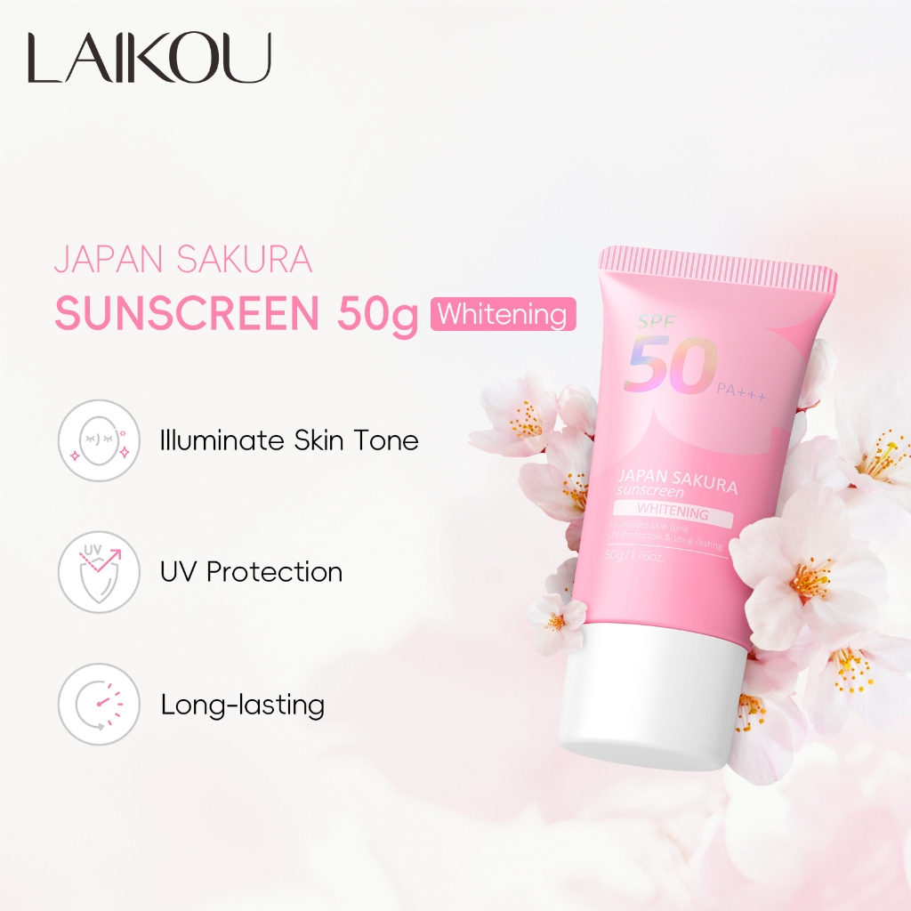 LAIKOU Japan Sakura Sunscreen - WATERY & WHITENING VERSION -SPF50 PA ...