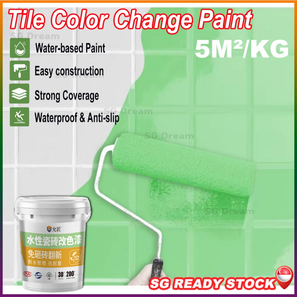 【SG Stock】Tile Paint Bathroom Tile Repair Waterproof Paint Tile Color ...