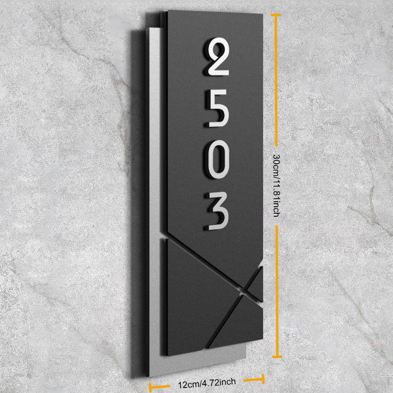 Silver verticalc Customised Unit Sign door sign/unit number signage ...