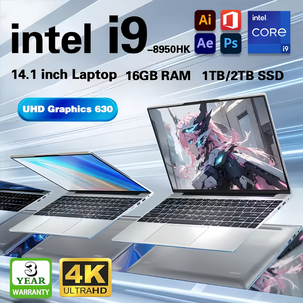 2026 Intel Core i9 8950HK Windows Laptop Gamer 14.1inch RAM 16GB SSD ...