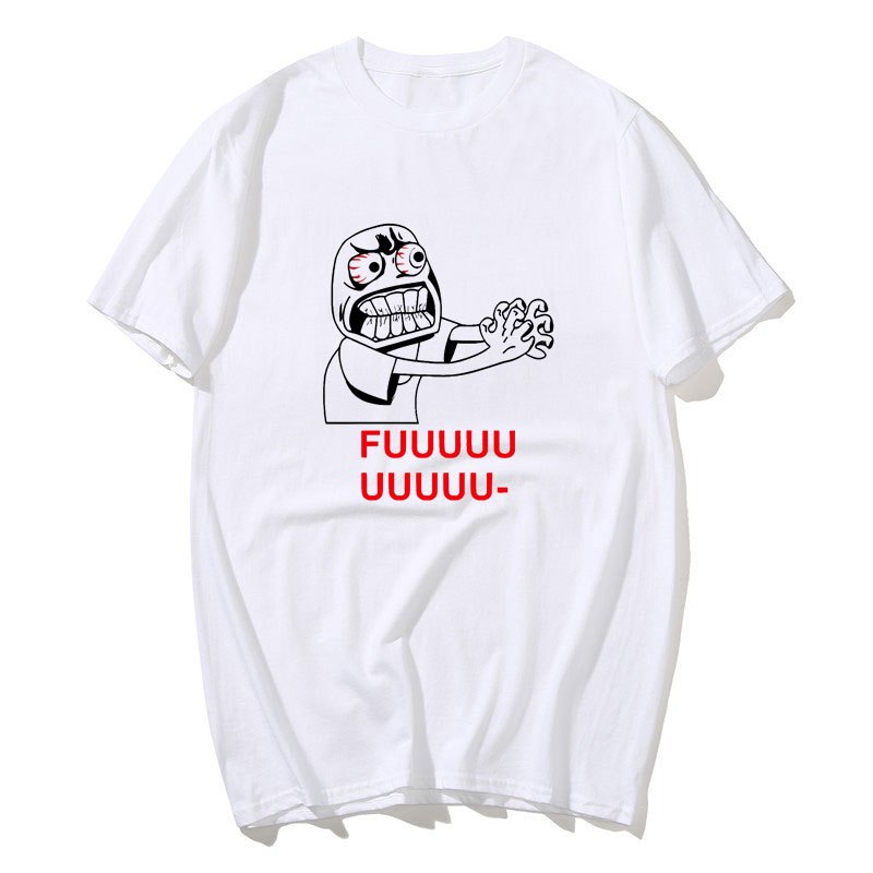 Rage Guy Angry Fuu Face Meme T-Shirt Men Cotton Oversized T Shirt Loose ...