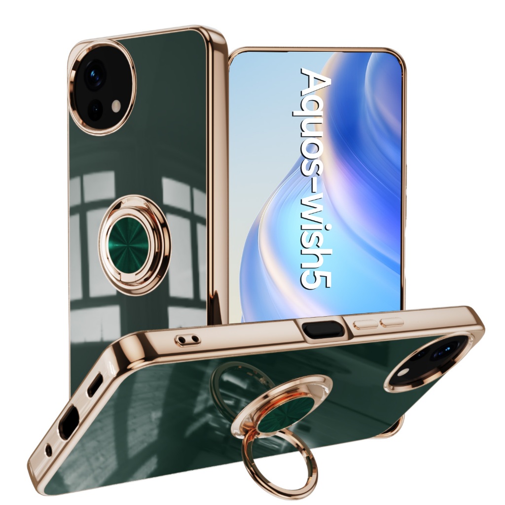 One piece ring solid color electroplated phone case for Sharp AQUOS ...