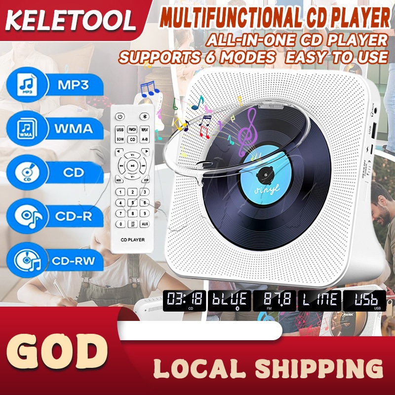 2 IN 1 Wall Bluetooth cd Portable CD Player with Bluetooth Wall ...