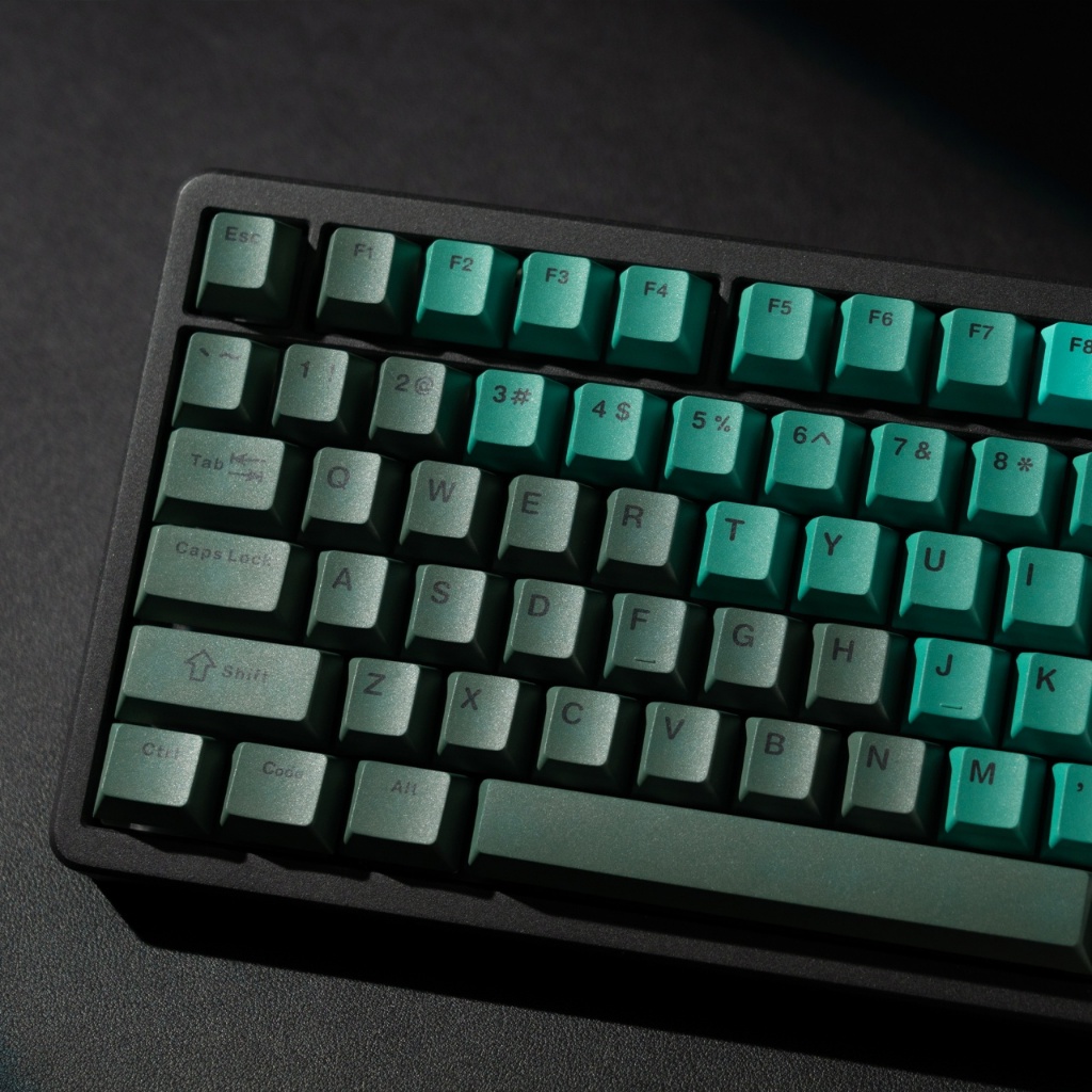 Womier Gradient Green Dye Thermal Sublimation Cherry Profile Keycaps ...