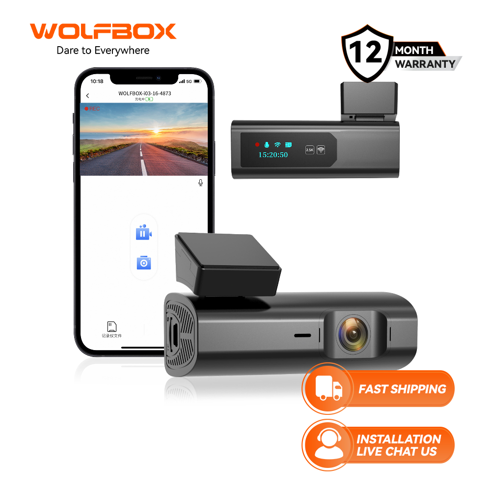 WOLFBOX I03 2K Dash Cam, WiFi, Front Camera, 24H Parking Monitoring ...