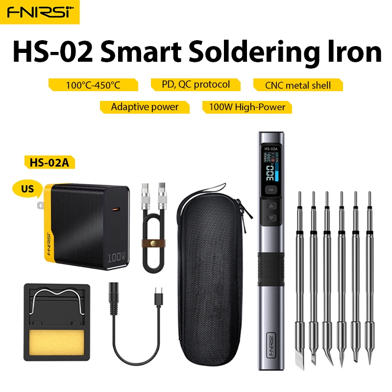 [HS-02A Complete set]FNIRSI HS-02 Adjustable temperature Soldering iron ...