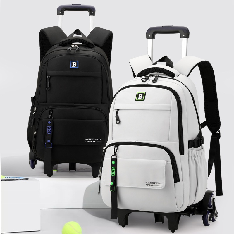 Backpack with wheels Rolling Wheeled Backpack Trolley School Bag Travel ...